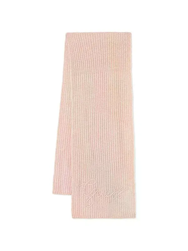 Guess Ribbed Embroidered Scarf - Pink