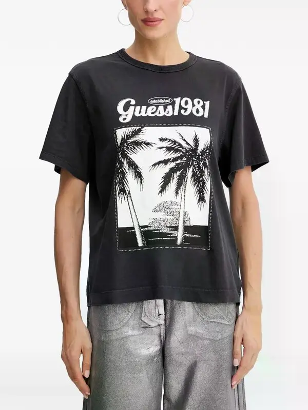 Guess Graphic Print T-shirt - Black