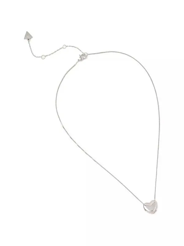 Guess Heart Pendant Necklace - Silver