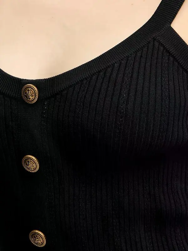 Guess Emmie Ribbed Top - Black