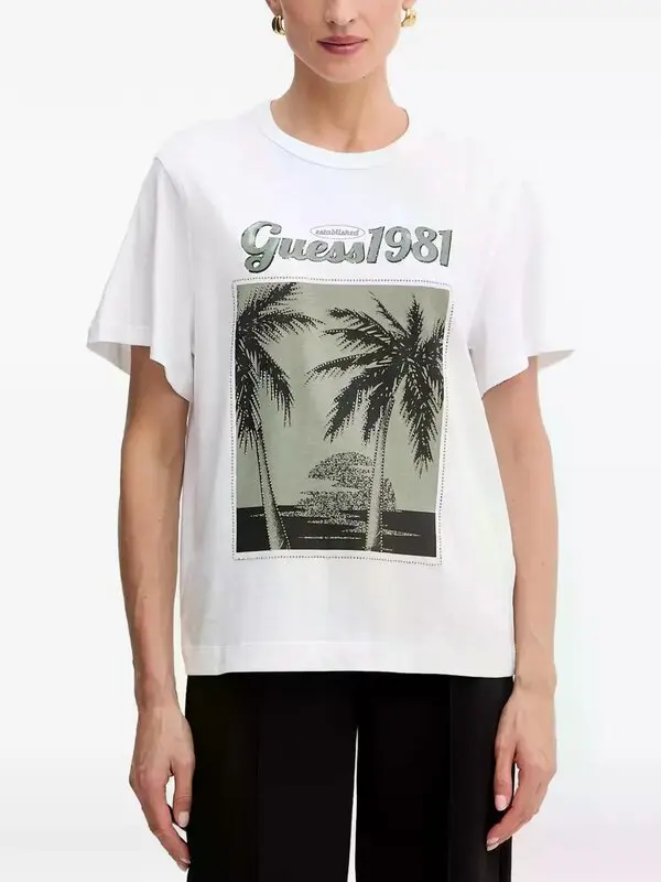 Guess Palm-print T-shirt - White