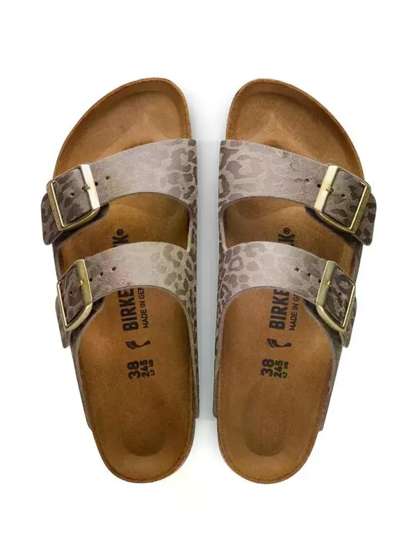 BIRKENSTOCK Arizona Leopard-print Sandals - Neutrals