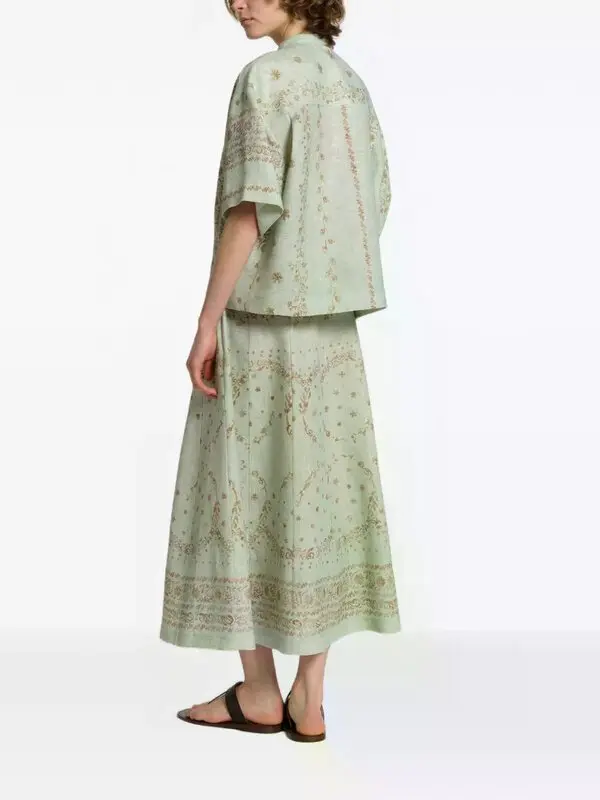 Alberta Ferretti Floral-print Short-sleeve Blouse