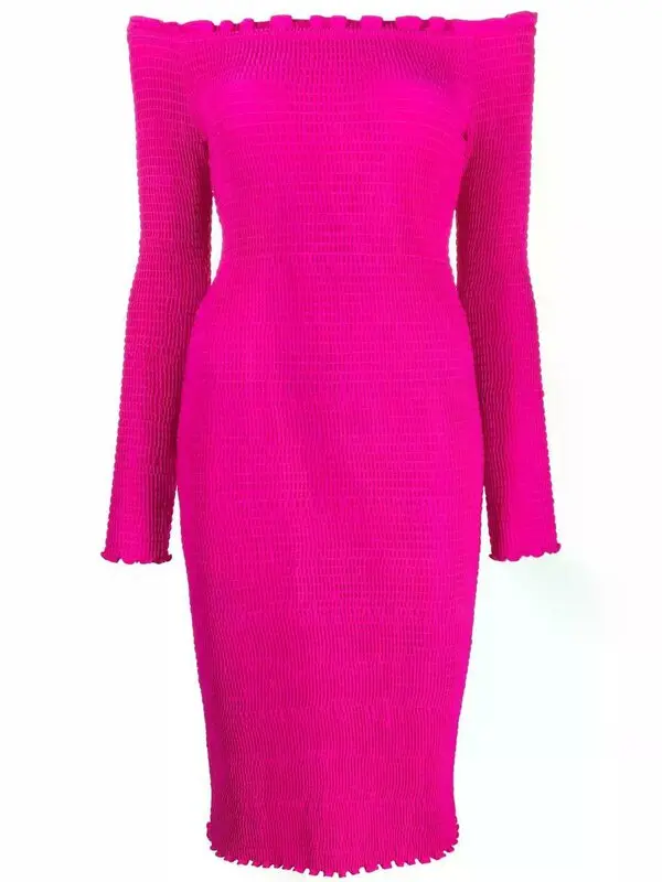 Balenciaga Smocked Mini Dress - Pink