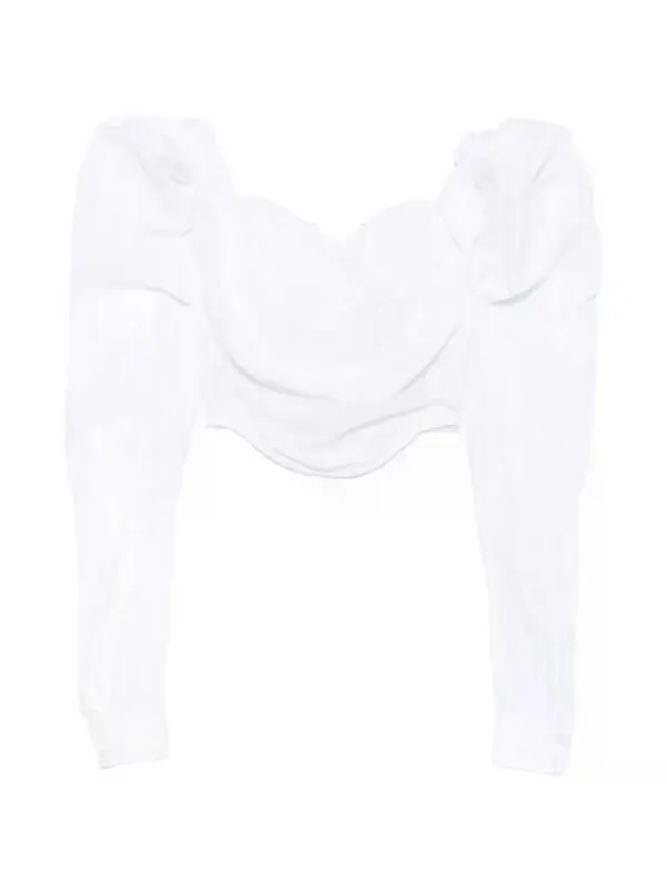 VIVIENNE WESTWOOD Sunday Puff-sleeve Corset Top - White