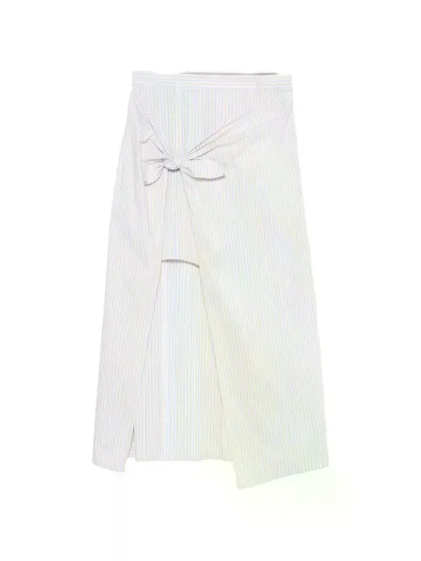 ISABELLE BLANCHE Striped Knot-detail Skirt - Neutrals