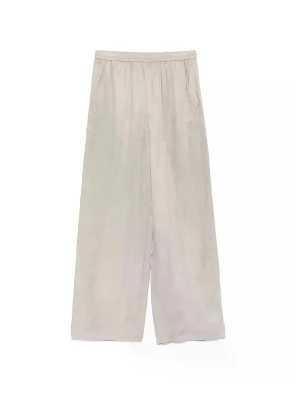 Emporio Armani Elasticated-waist Wide-leg Trousers - Neutrals
