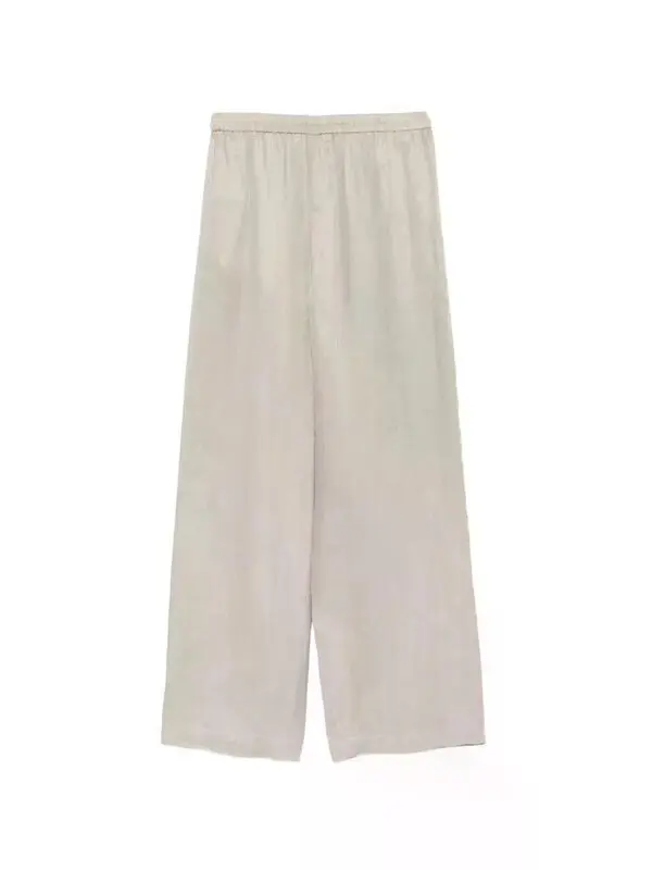 Emporio Armani Elasticated-waist Wide-leg Trousers - Neutrals