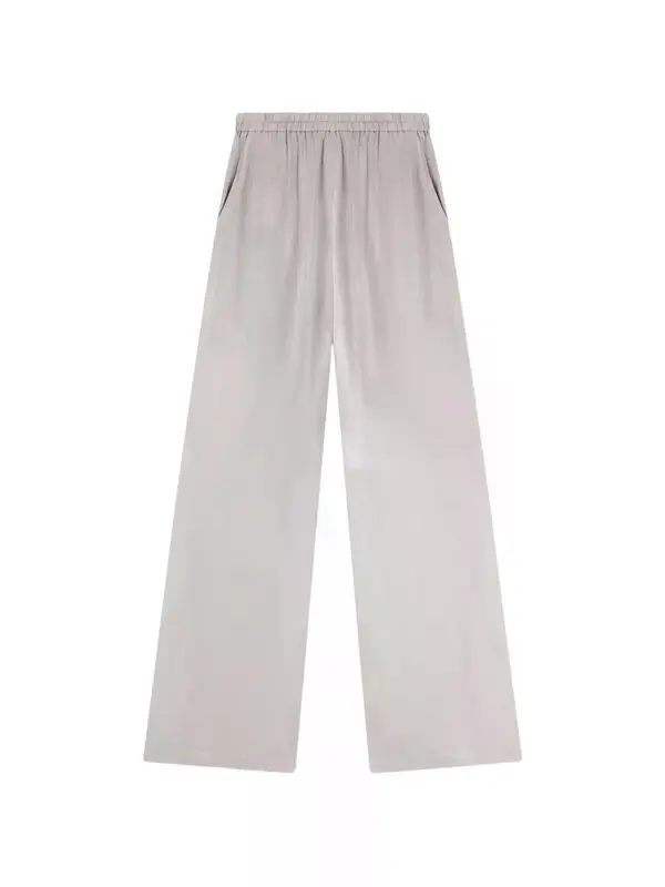 Emporio Armani Elasticated-waist Wide-leg Trousers - Neutrals