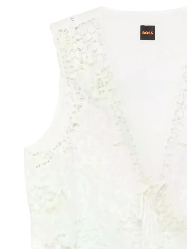BOSS Lace Tie-fastening Top - White