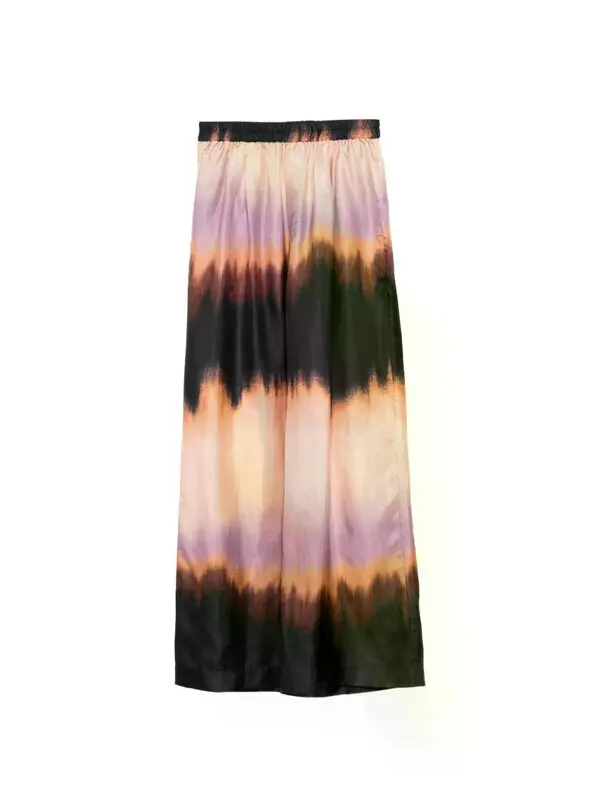 Biyan Tie-dye Palazzo Pants - Black