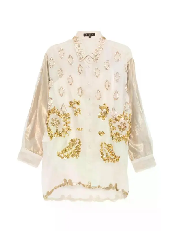 Biyan Sequin-embellished Shirt - Neutrals