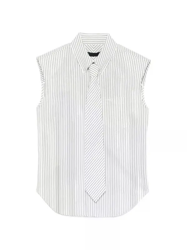 JUUN.J Striped Sleeveless Shirt - White