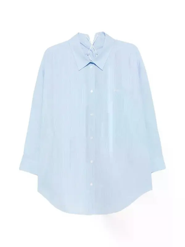 JUUN.J Lace-up Pinstripe Shirt - Blue