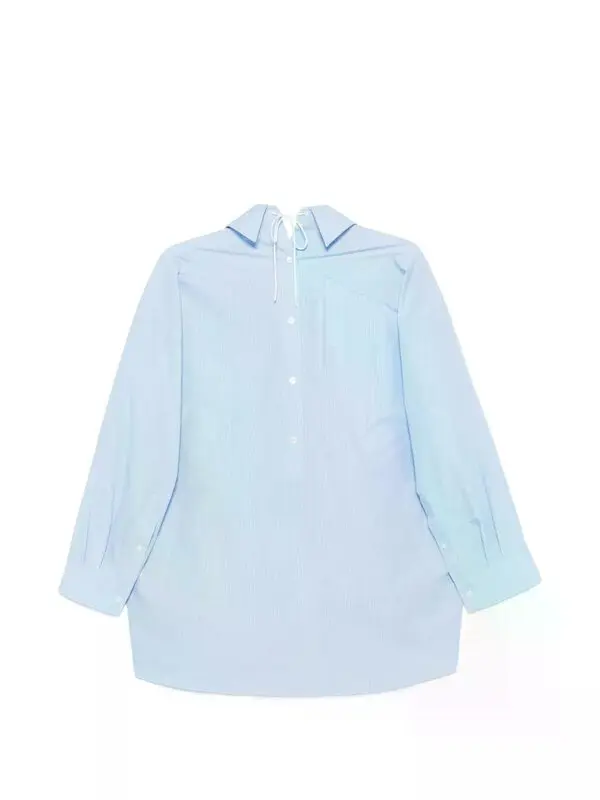 JUUN.J Lace-up Pinstripe Shirt