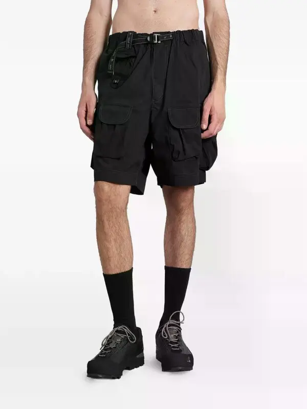 AND WANDER Multi-pocket Cargo Shorts - Black