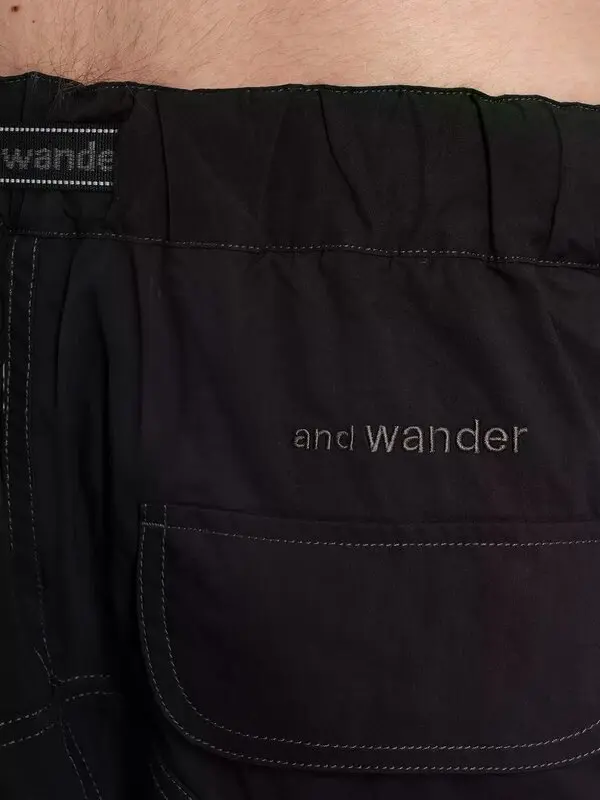 AND WANDER Multi-pocket Cargo Shorts - Black