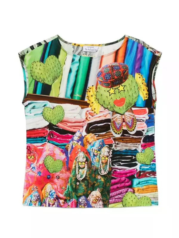 THE ARTISTYLIST Graphic-print Sleeveless Vest - Green