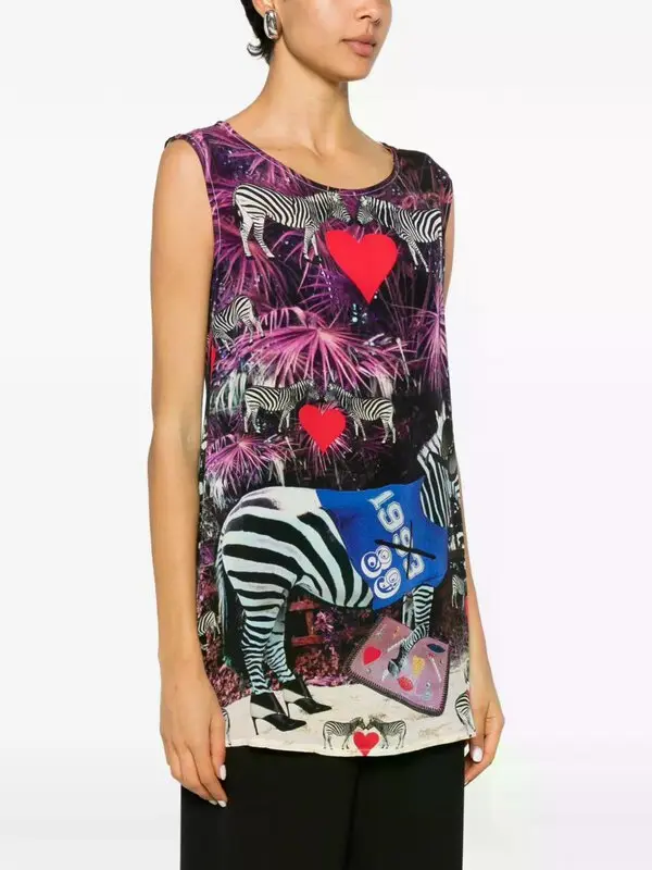 The Artistylist Zebra-print Sleeveless Top