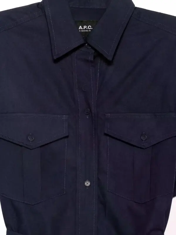 A.p.c. Belted Short-sleeve Shirt Dress