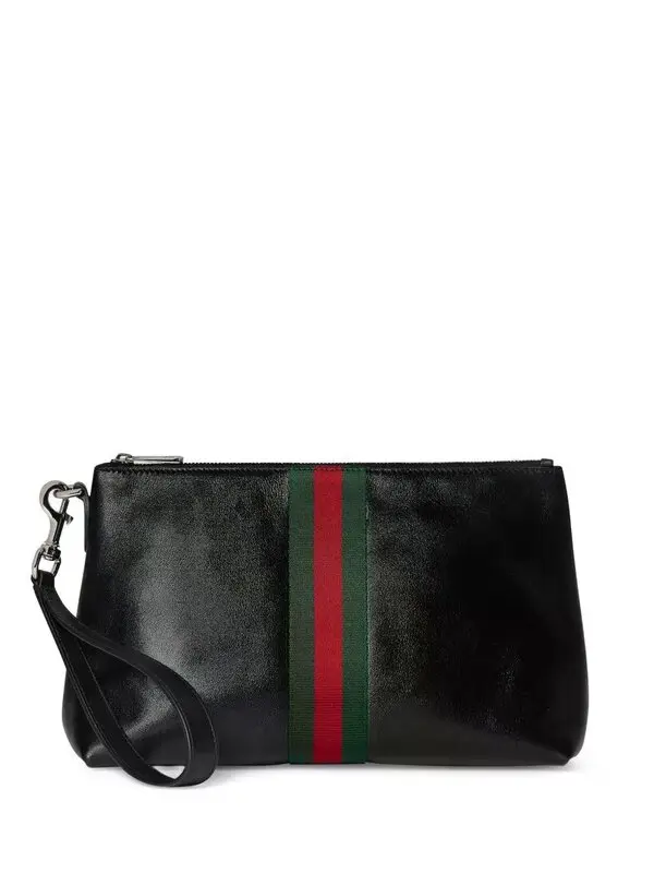 Gucci Web Trademark Clutch - Black