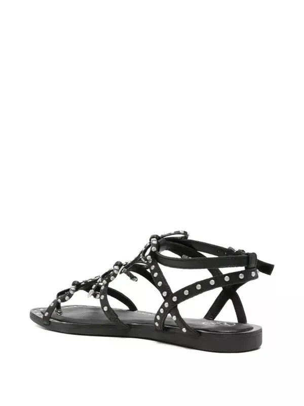 Ash Gladius Stud-embellished Bow Sandals - Black