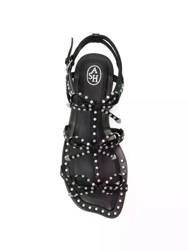 Ash Gladius Stud-embellished Bow Sandals - Black