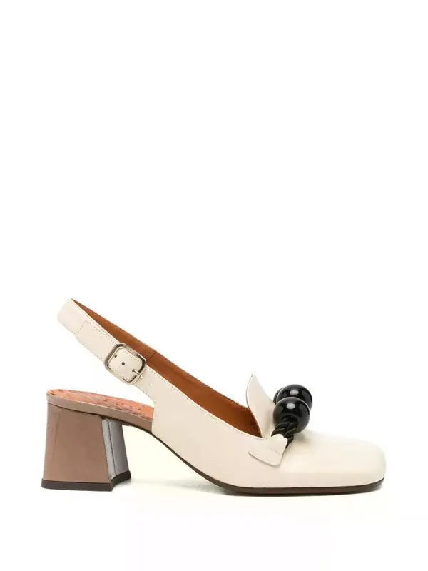 Chie Mihara Moby Bead-embellished Slingback Pumps - Neutrals