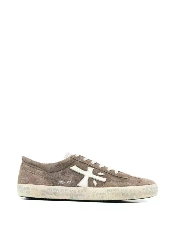 Premiata David Logo-patch Sneakers - Brown