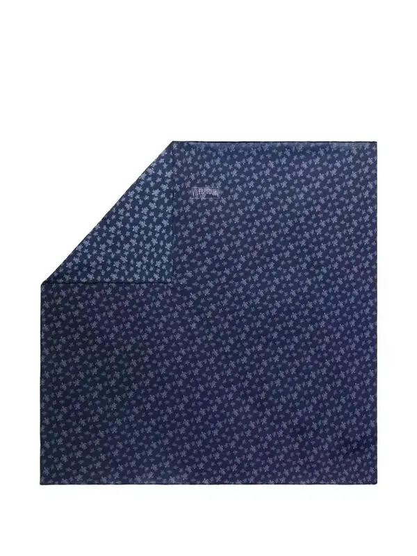 Vilebrequin Turtle-print Logo-print Bandana Scarf - Blue