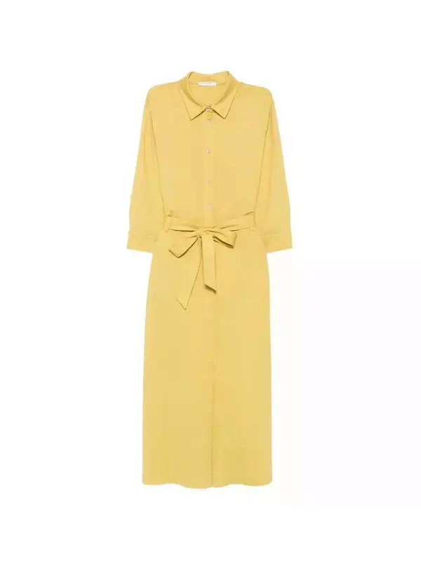 CIRCOLO 1901 Belted Button-down Midi Dress - Yellow
