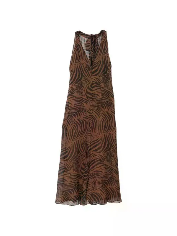 Max Mara Zebra-print Maxi Dress - Brown