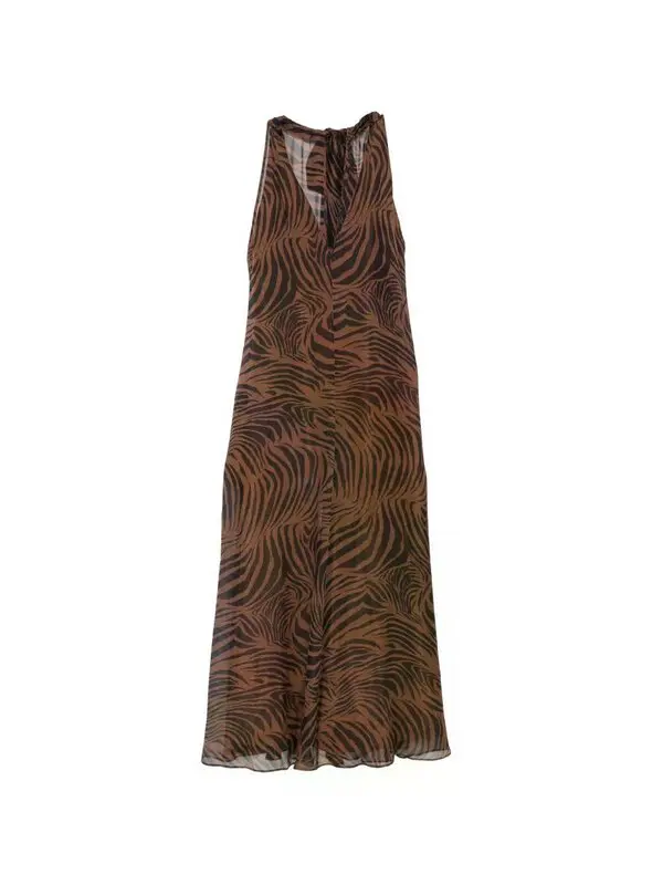 Max Mara Zebra-print Maxi Dress - Brown