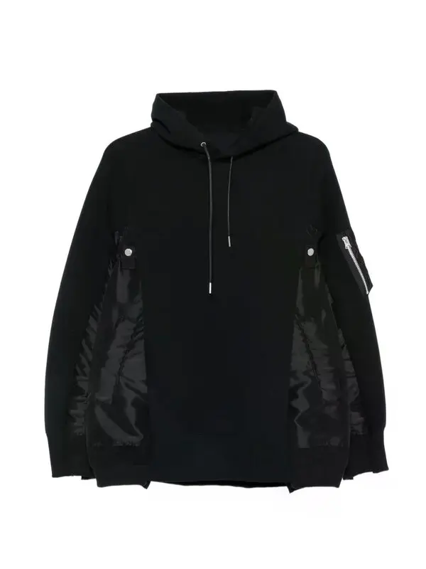 Sacai Panelled Zip-pocket Hoodie