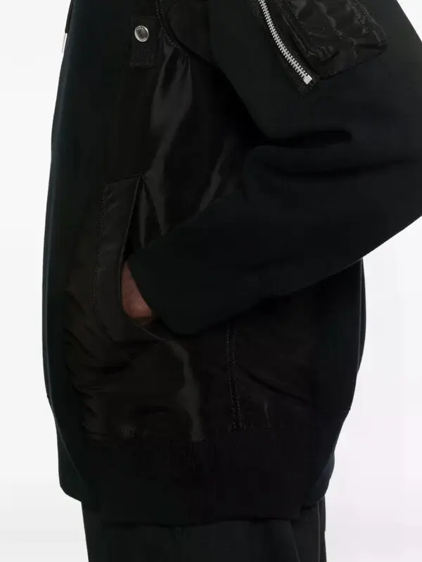 Sacai Panelled Zip-pocket Hoodie
