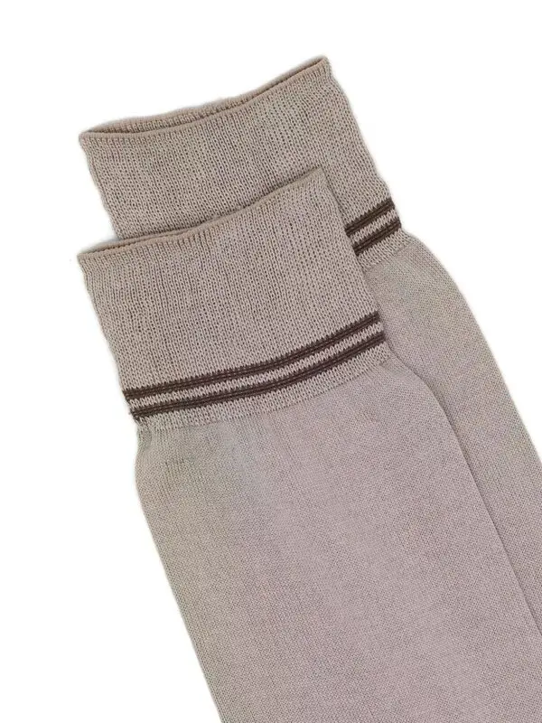 Zegna Stripe-detail Ribbed-cuff Socks