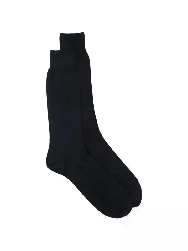 Zegna Natural Warmth Mid-calf Socks - Black
