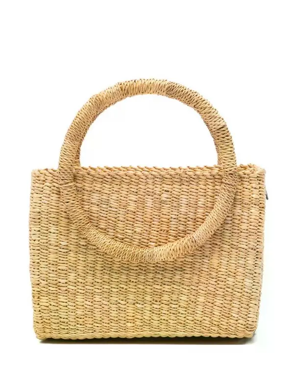 Muuñ Mini Lune Woven Straw Tote Bag - Neutrals