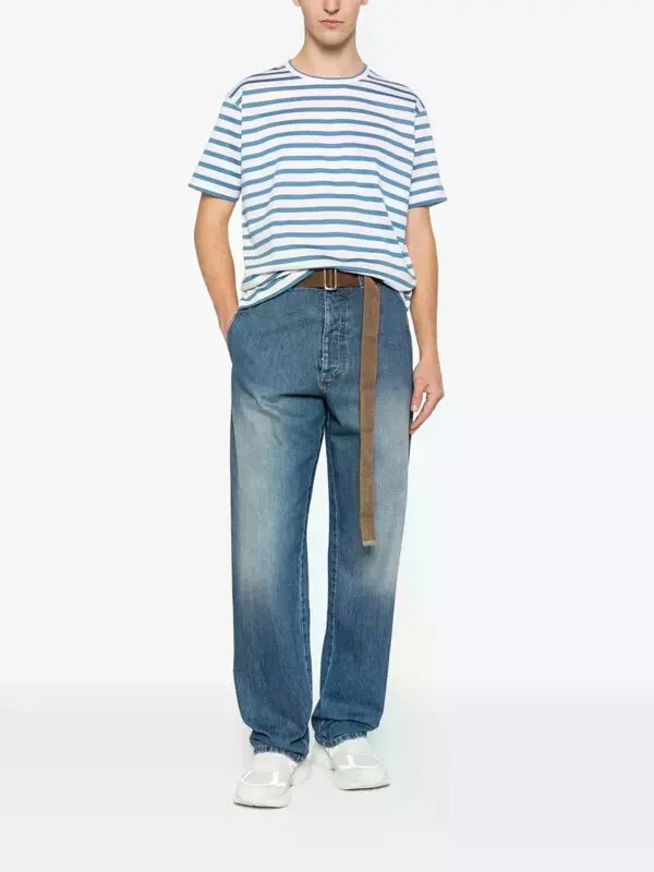 Plan C Belted Faded Jeans
