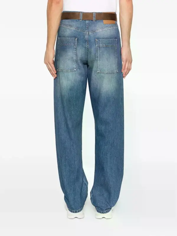 Plan C Belted Faded Jeans