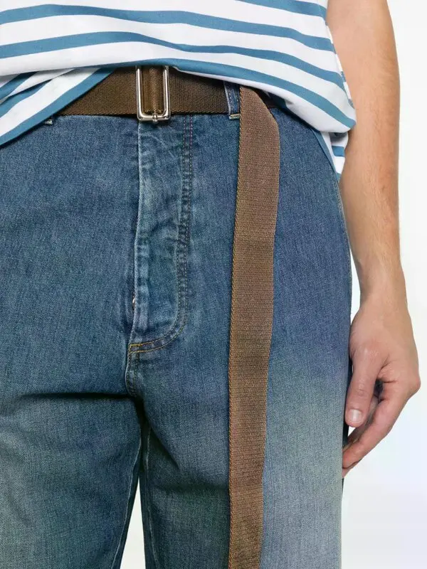 Plan C Belted Faded Jeans