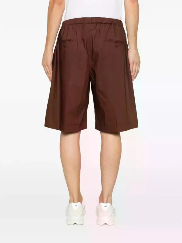 Plan C Pleated Elasticated-waist Shorts