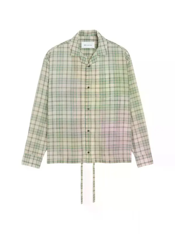 Ami Boxy Cotton Checkered Shirt - Neutrals