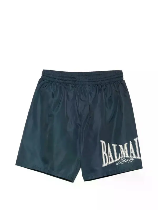 Balmain Logo-print Swim Shorts - Blue