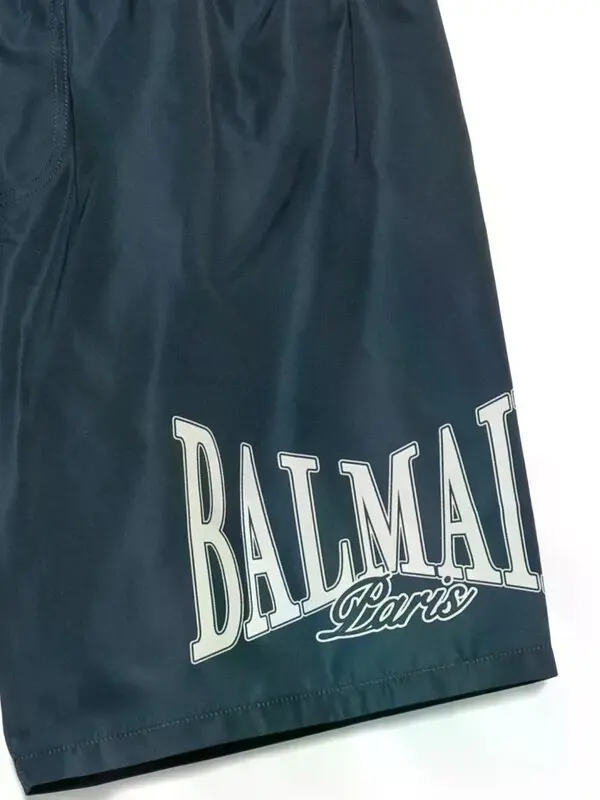Balmain Logo-print Swim Shorts - Blue