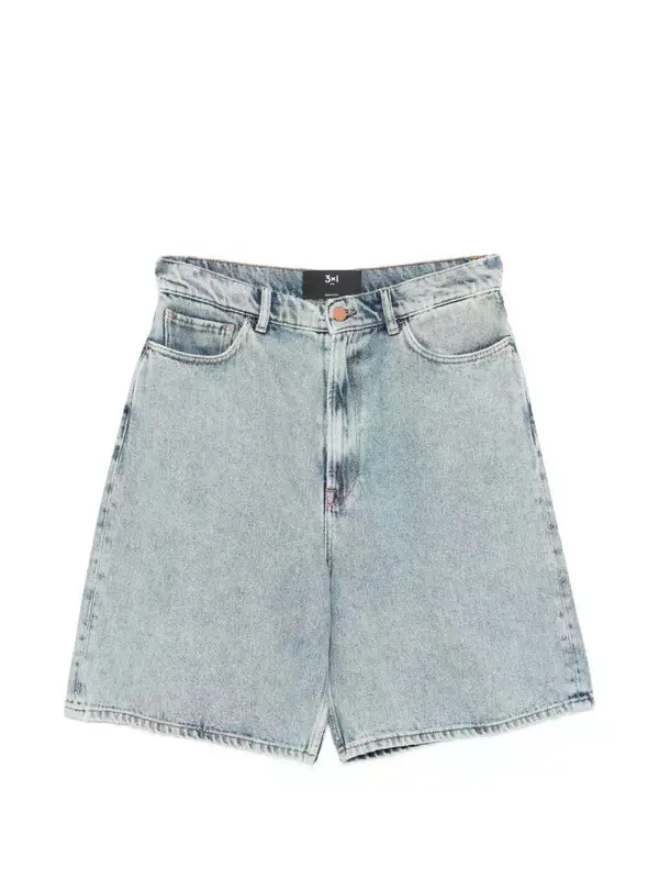 3x1 High-waisted Shorts - Blue