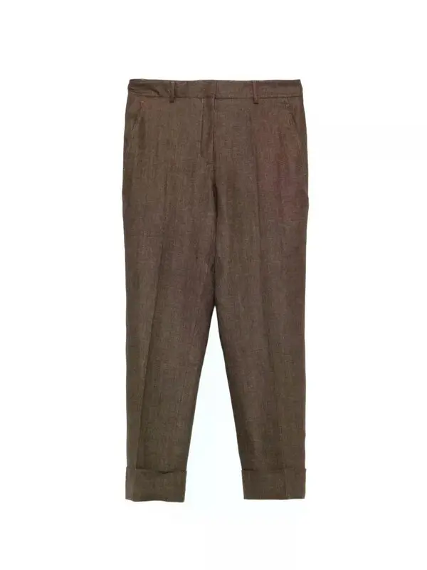 Incotex Pressed-crease Turned-up Trousers - Brown