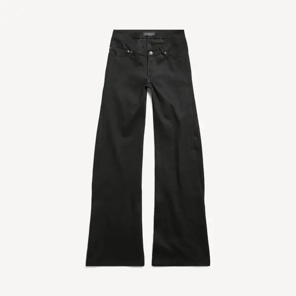 Balenciaga Curved Waist Denim Pants - Black