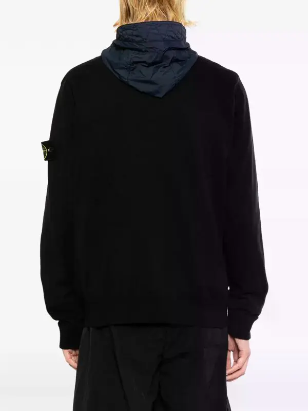 Stone Island Zip-up Hooded Jacket - Black