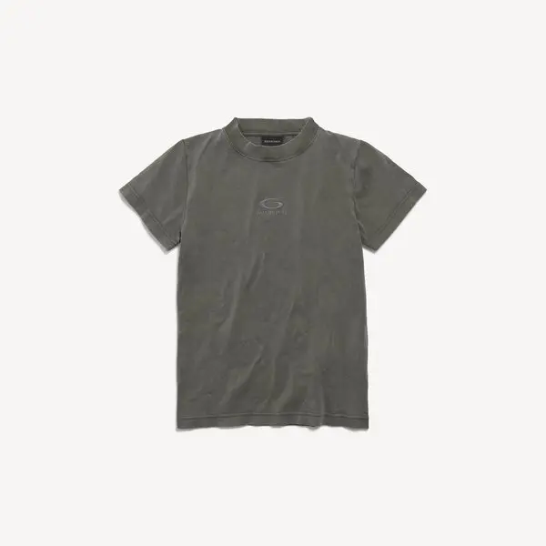 Balenciaga Loop Sports Icon Fitted T-shirt - Grey & Silver